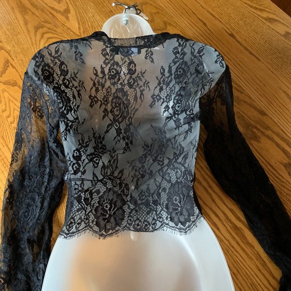 Motel Rocks | Tops | Motel Black Lace Crop Top Like New L | Poshmark